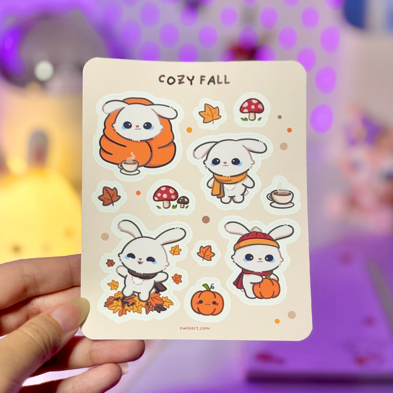 Cozy Fall Waterproof Sticker sheet – owloArt